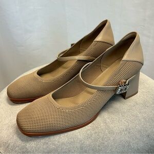 Cosy Island | Shoes | Cosy Island Tan Mary Jane Shoes With A Rhinestone ...